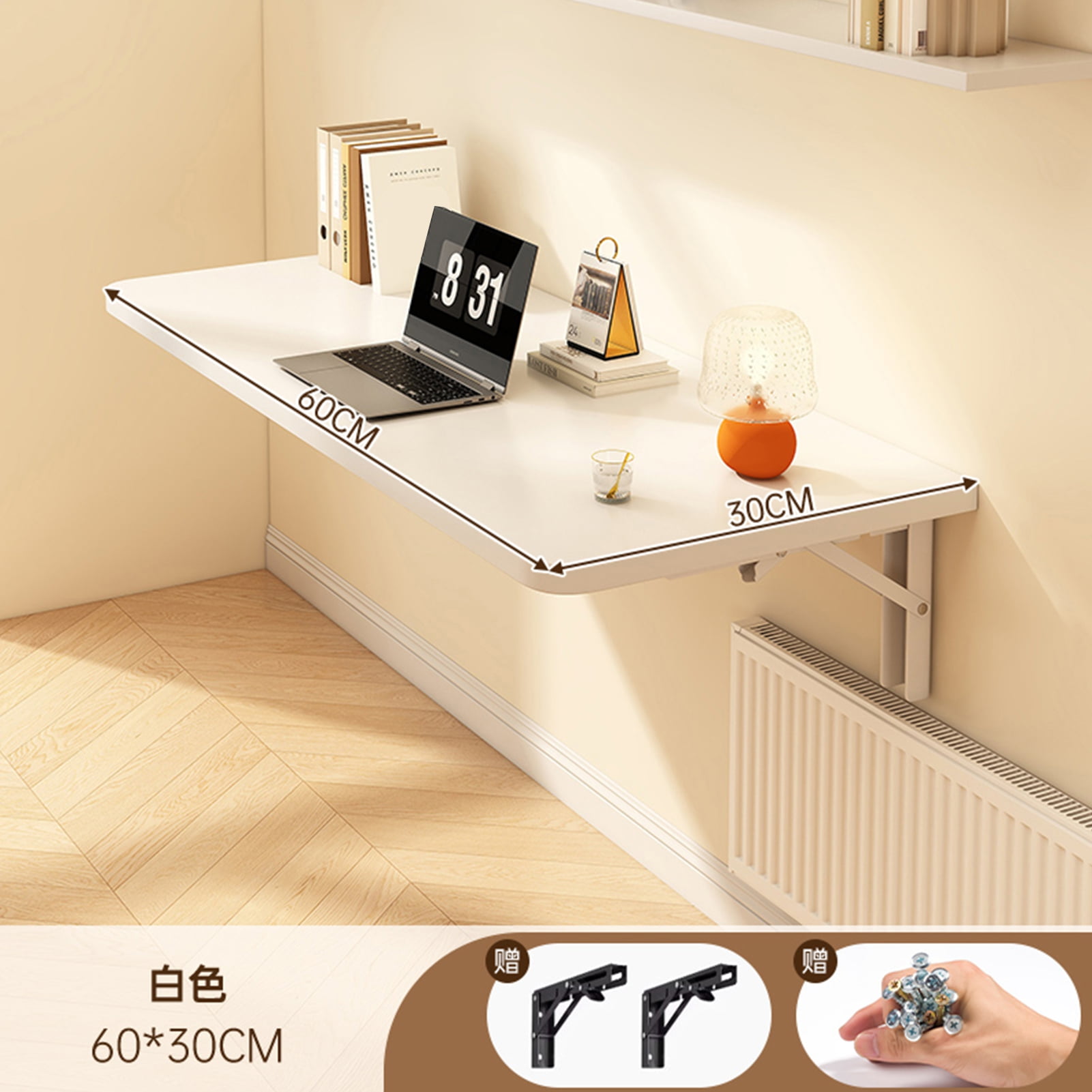 Wall-Mounted Fold-Out Table, Small Space Foldable Study Table, Balcony ...