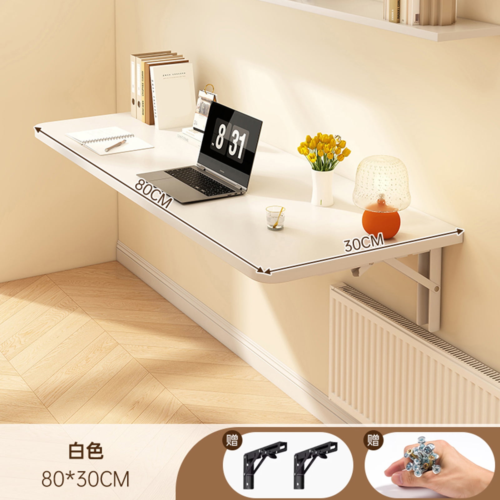 Wall-Mounted Fold-Out Table, Small Space Foldable Study Table, Balcony ...