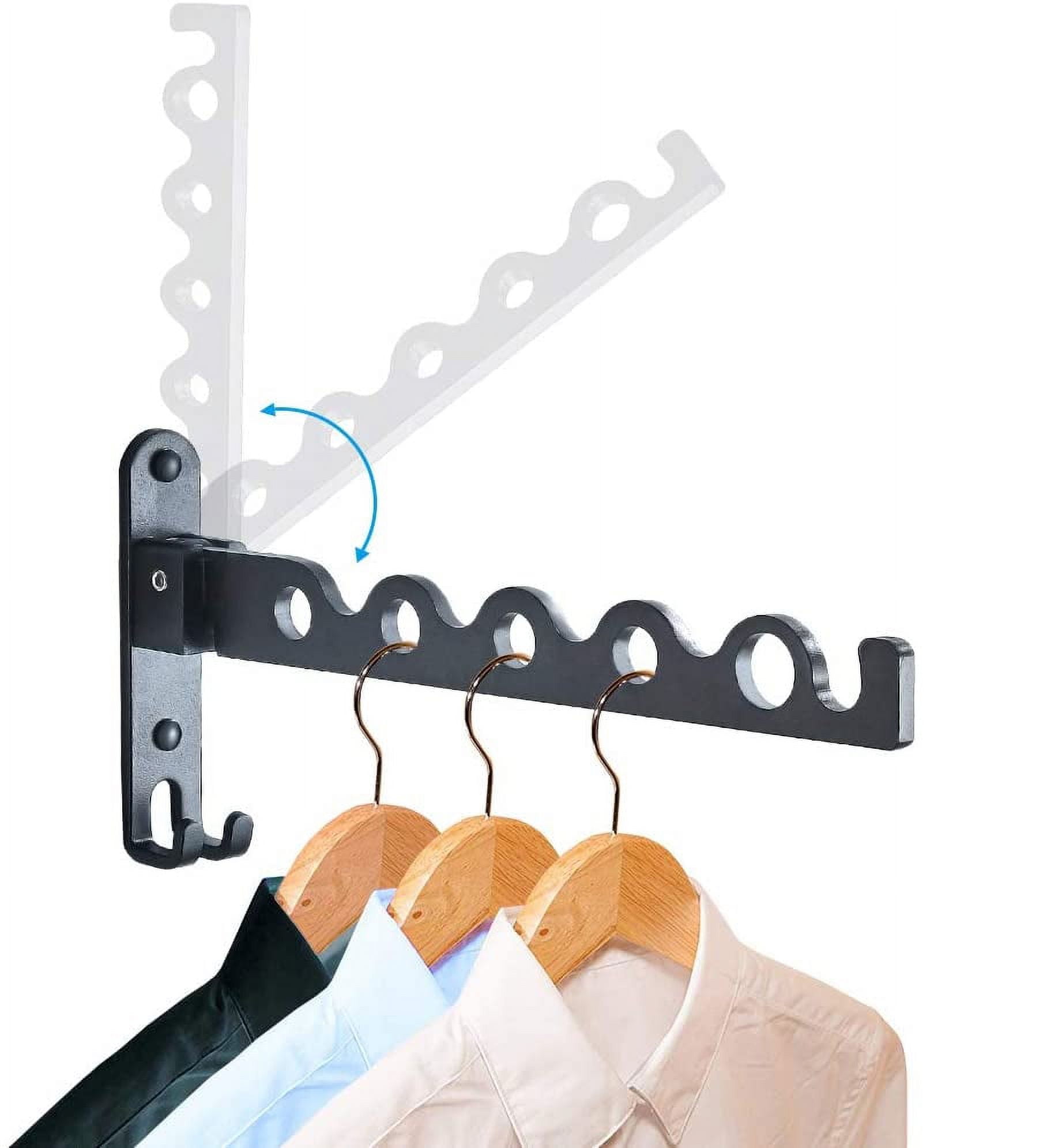 Wall-Mounted Foldable Clothes Drying Pole, No-Hole, Invisible Design ...
