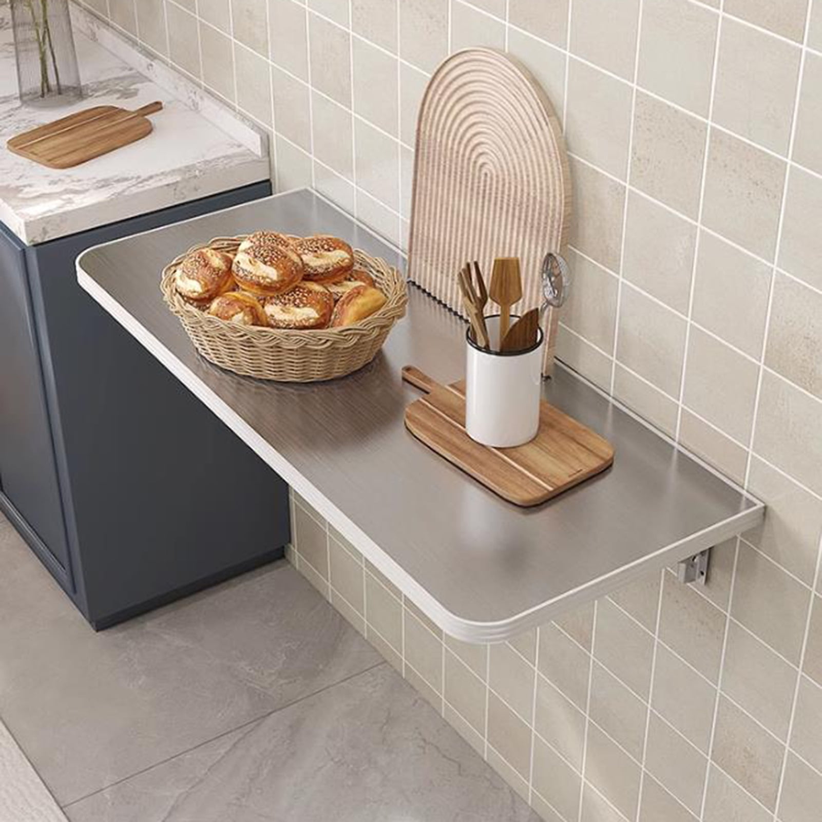 Wall Mounted Folding Computer Desk, Kitchen Breakfast Bar Table ...