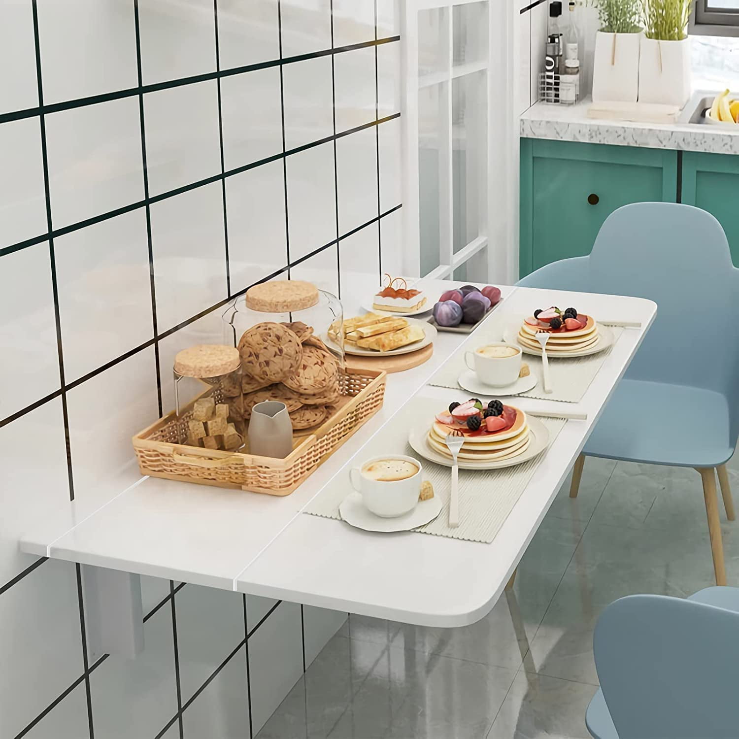 Wall Mounted Folding Desk, Fold Down Desk Drop Leaf Table, Laundry ...