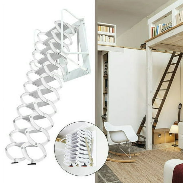Wall Mounted Folding Ladder Loft Stairs Attic for Folding Ladder Al-Mg ...