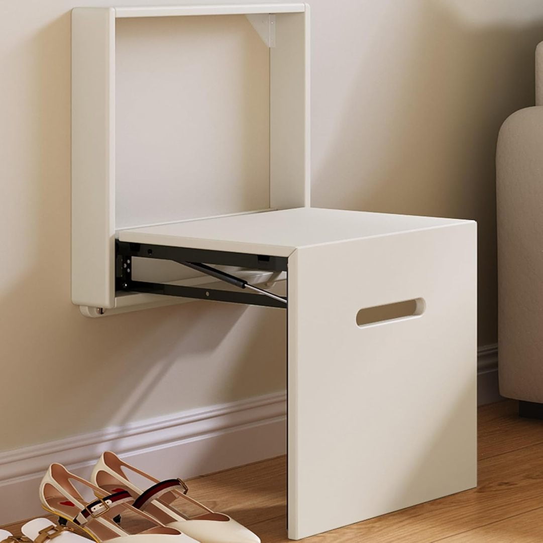 Wall-Mounted Folding Shoe Bench, Hidden Entryway Stool with Wearable ...