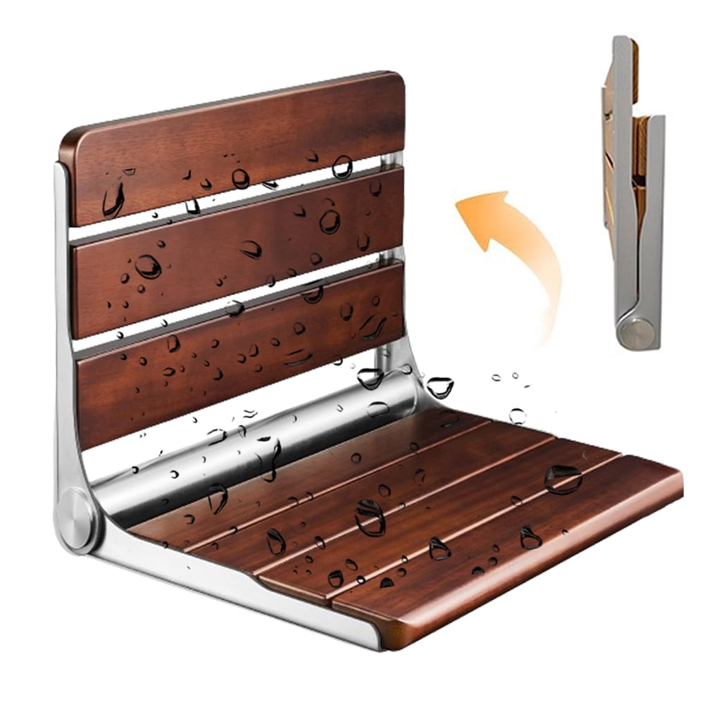 Wall Mounted Folding Shower Seat, Foldable Shower Bench for Seniors ...