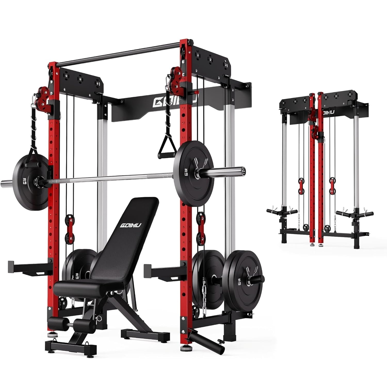 Wall Mounted Folding Squat Rack,1200 LBS Power Rack with Dual ...