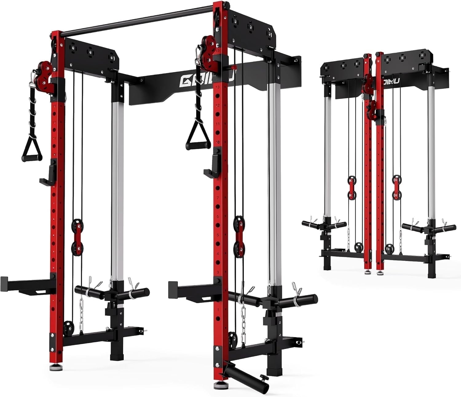 MITONOS Wall Mounted Folding Squat Rack,1200 LBS Power Rack with Dual ...