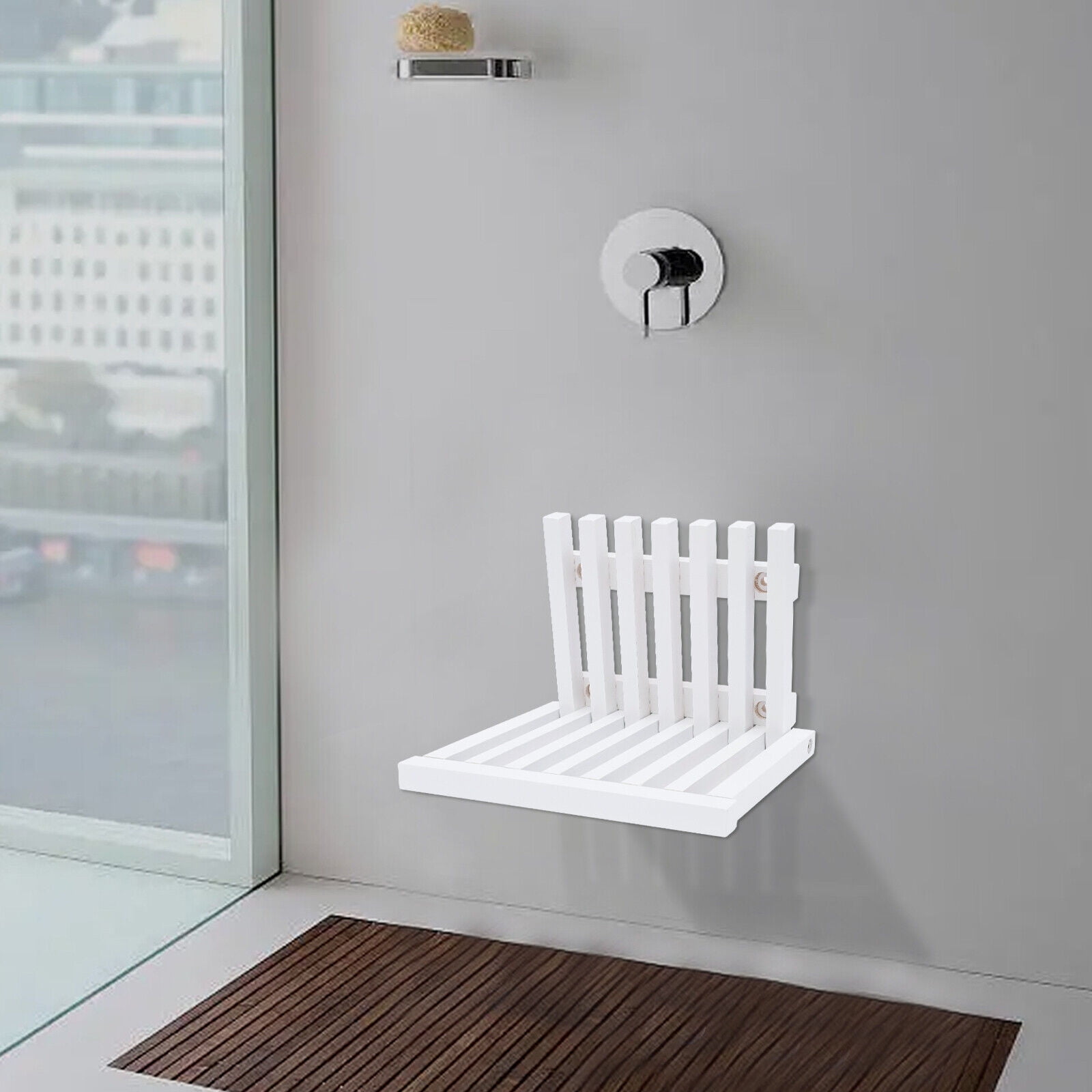 Wall-Mounted Folding Stool Chair 16x13.4inch 220lbs Load-bearing ...