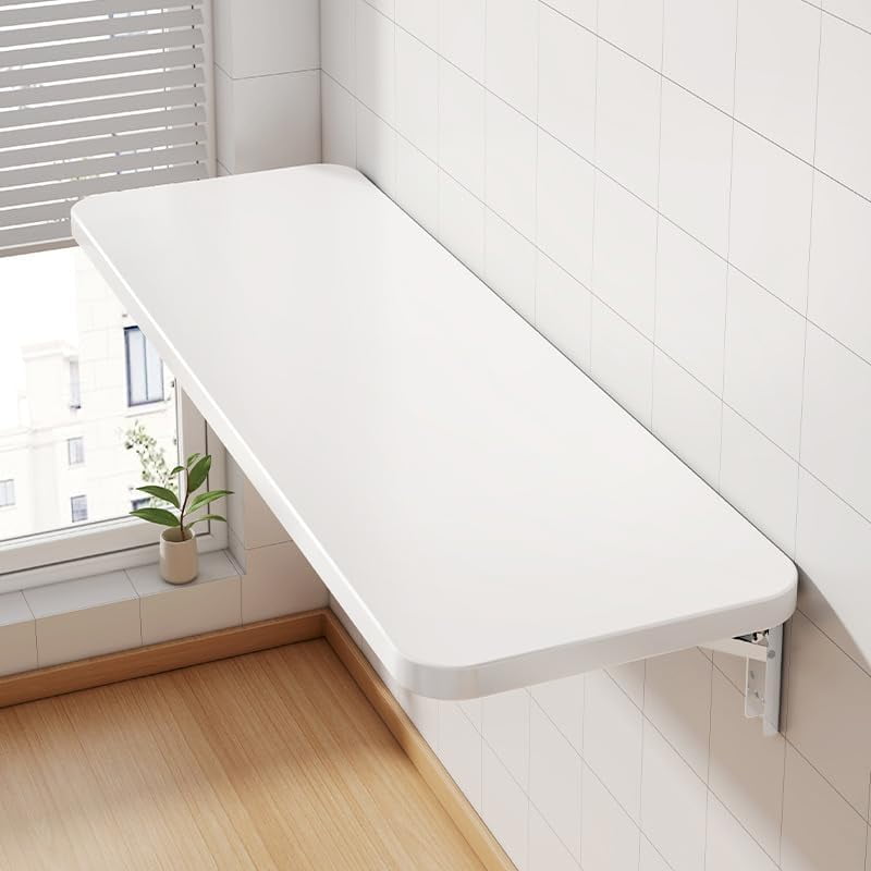 Wall Mounted Folding Table, 12" W x 47.2" L Narrow Long Dining Table, 1 ...