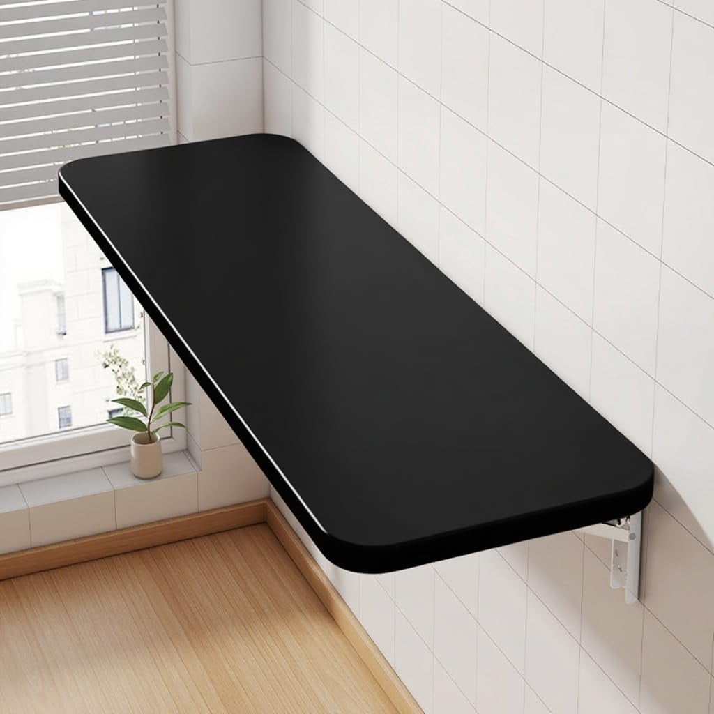 Wall Mounted Folding Table, 12" W x 47" L Narrow Long Dining Table, 1 ...