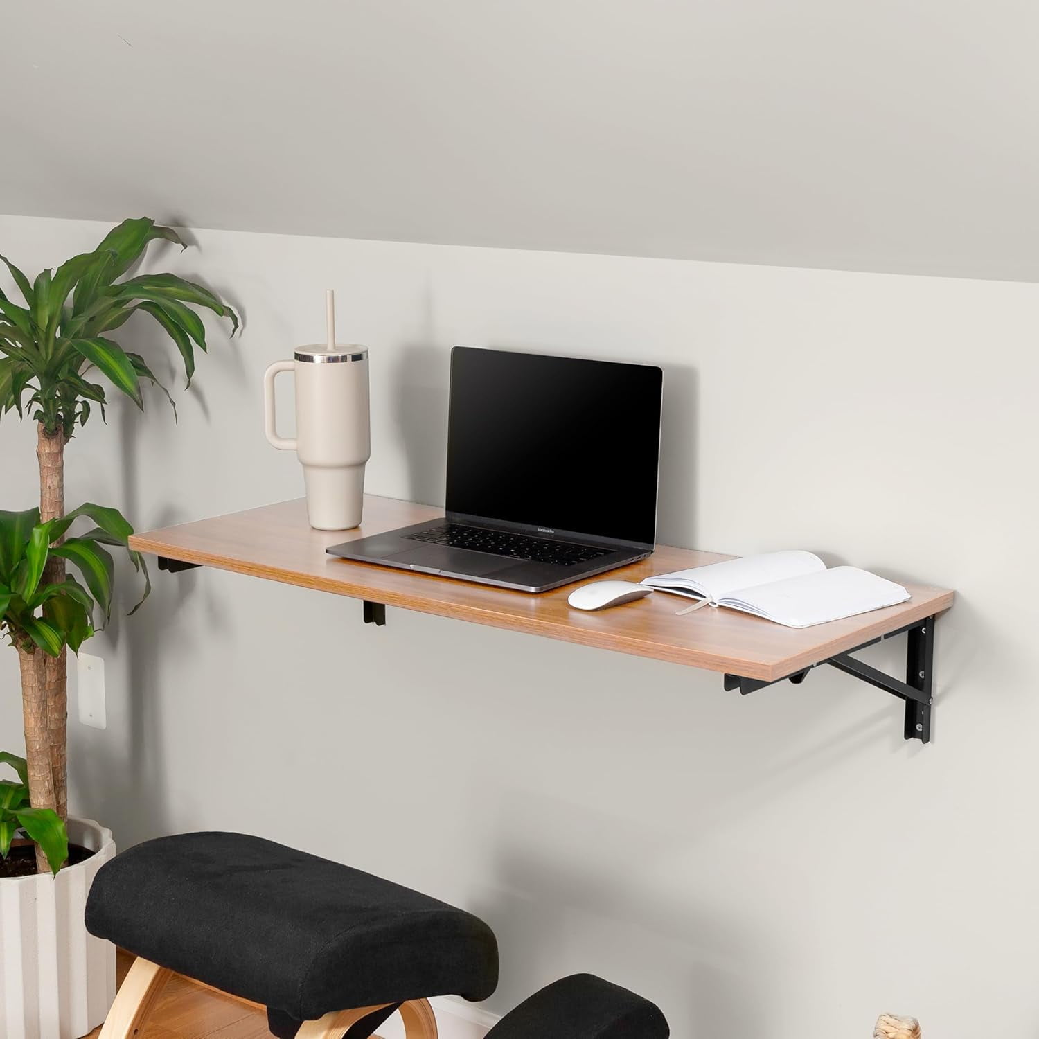Wall Mounted Folding Table - 16x40 Wood Floating Desk for Wall, Laundry ...