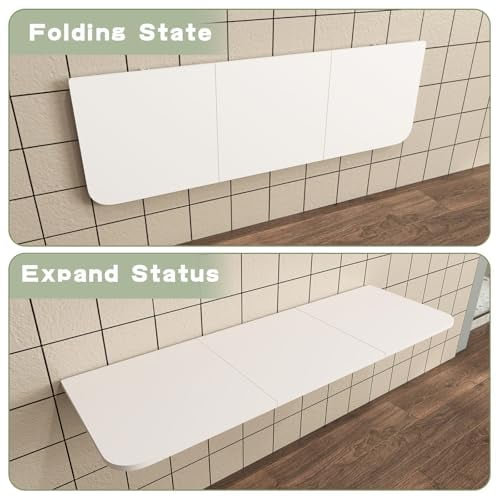 Wall Mounted Folding Table, 47.2x15.7 inches, Laundry Folding Wall ...