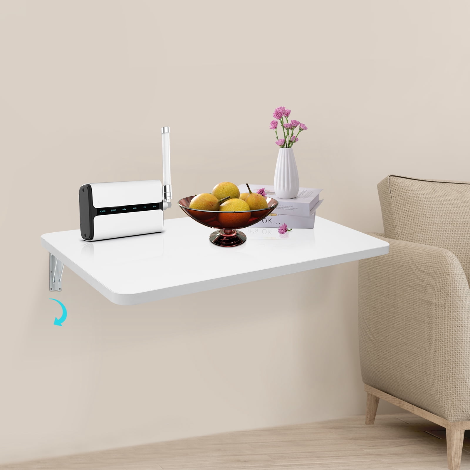 Wall Mounted Folding Table, Drop Leaf Table Floating Desk Folding Wall ...