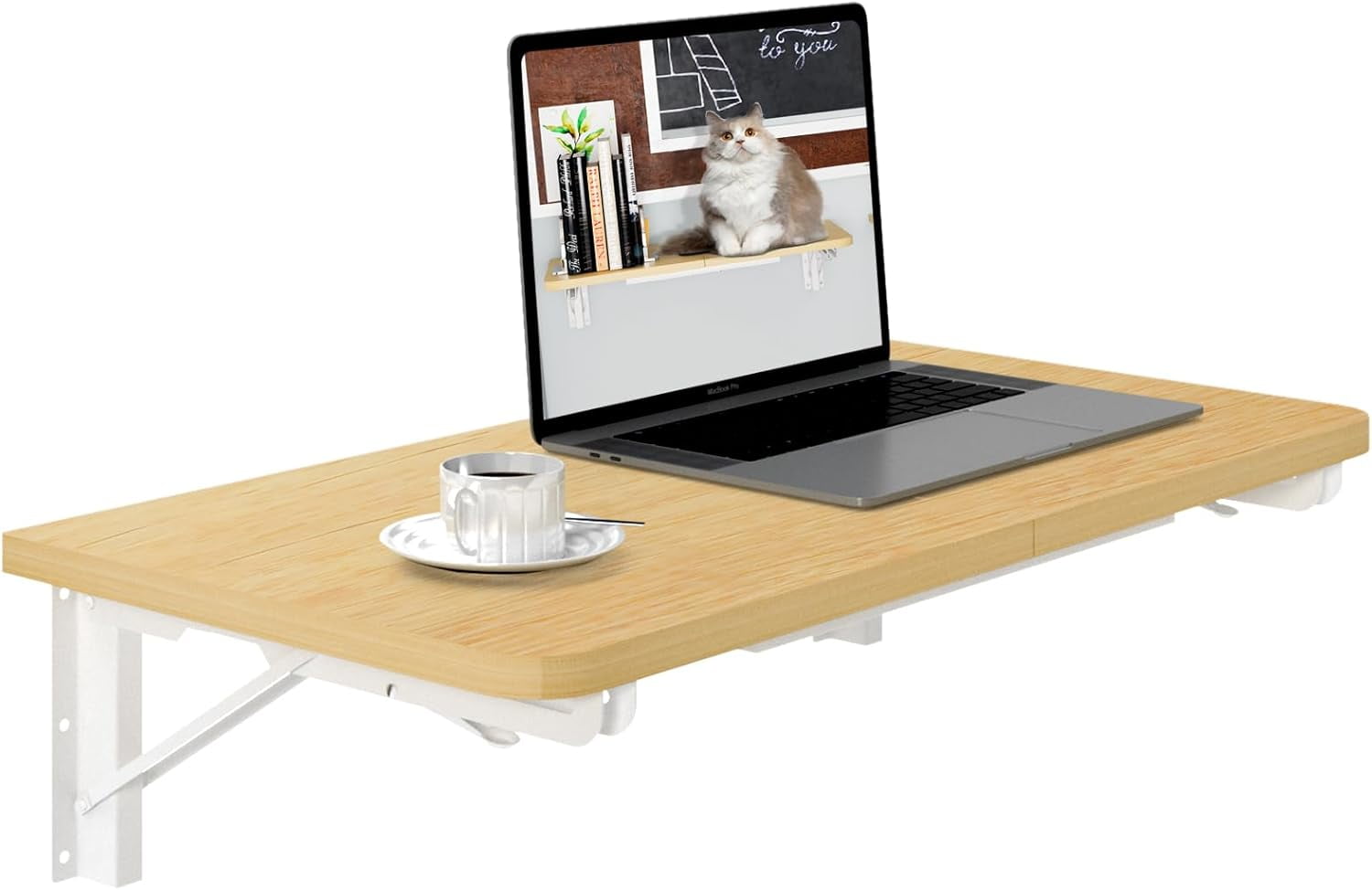 Wall Mounted Folding Table, Floating Desk for Small Spaces, Drop Leaf ...