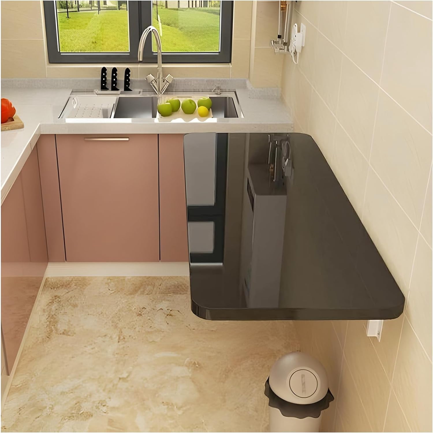 Wall-Mounted Folding Table, Floating Folding Table for Space Saving ...