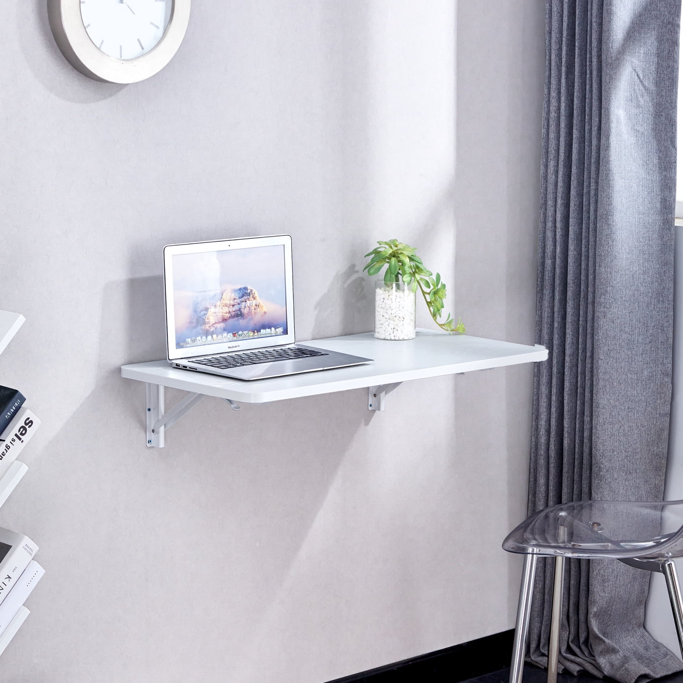 Wall Mounted Folding Table, Utility Fold down Desk for Small Spaces ...