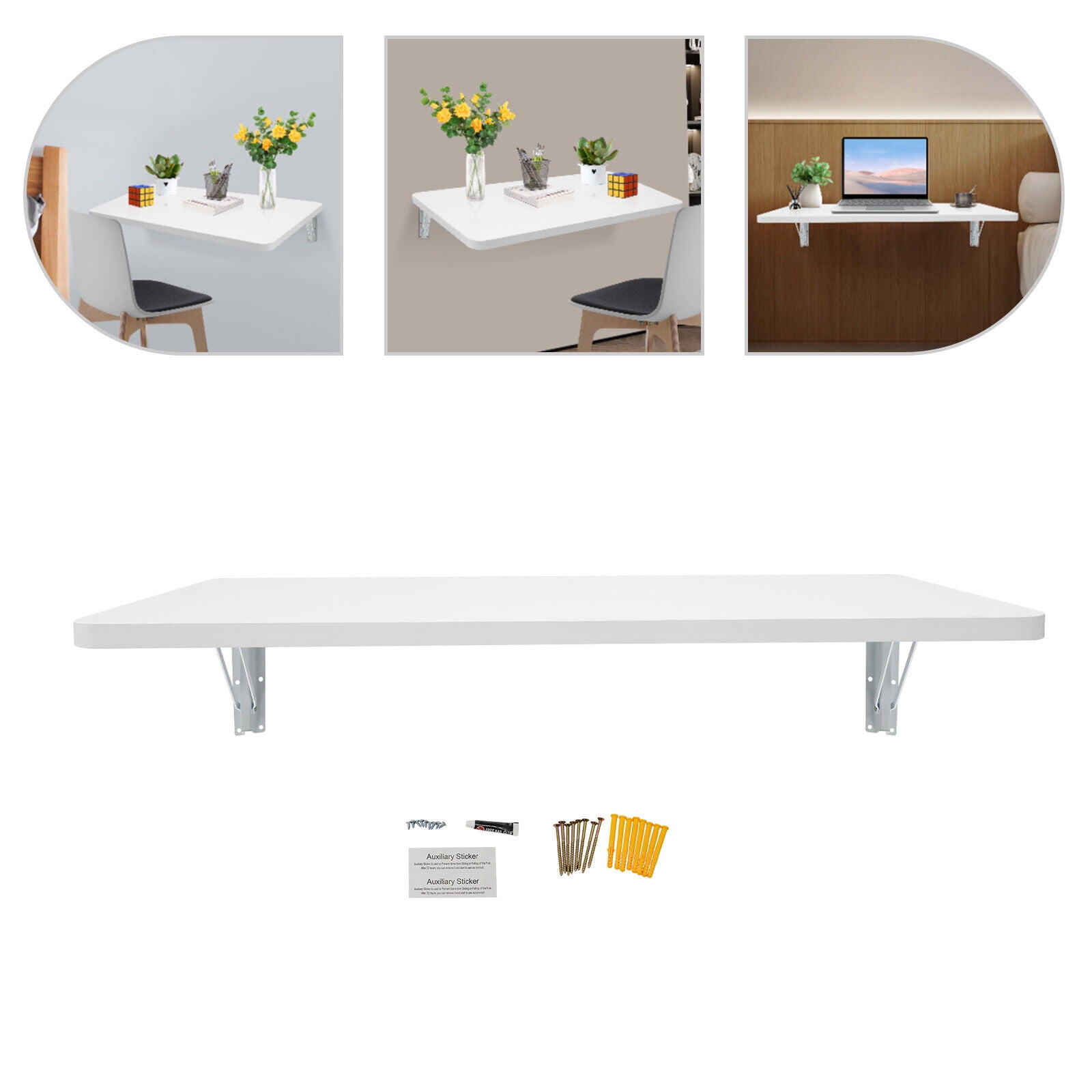 Wall Mounted Folding Table Wall Mounted Desk 27.5" L x 15.7" D Fold ...