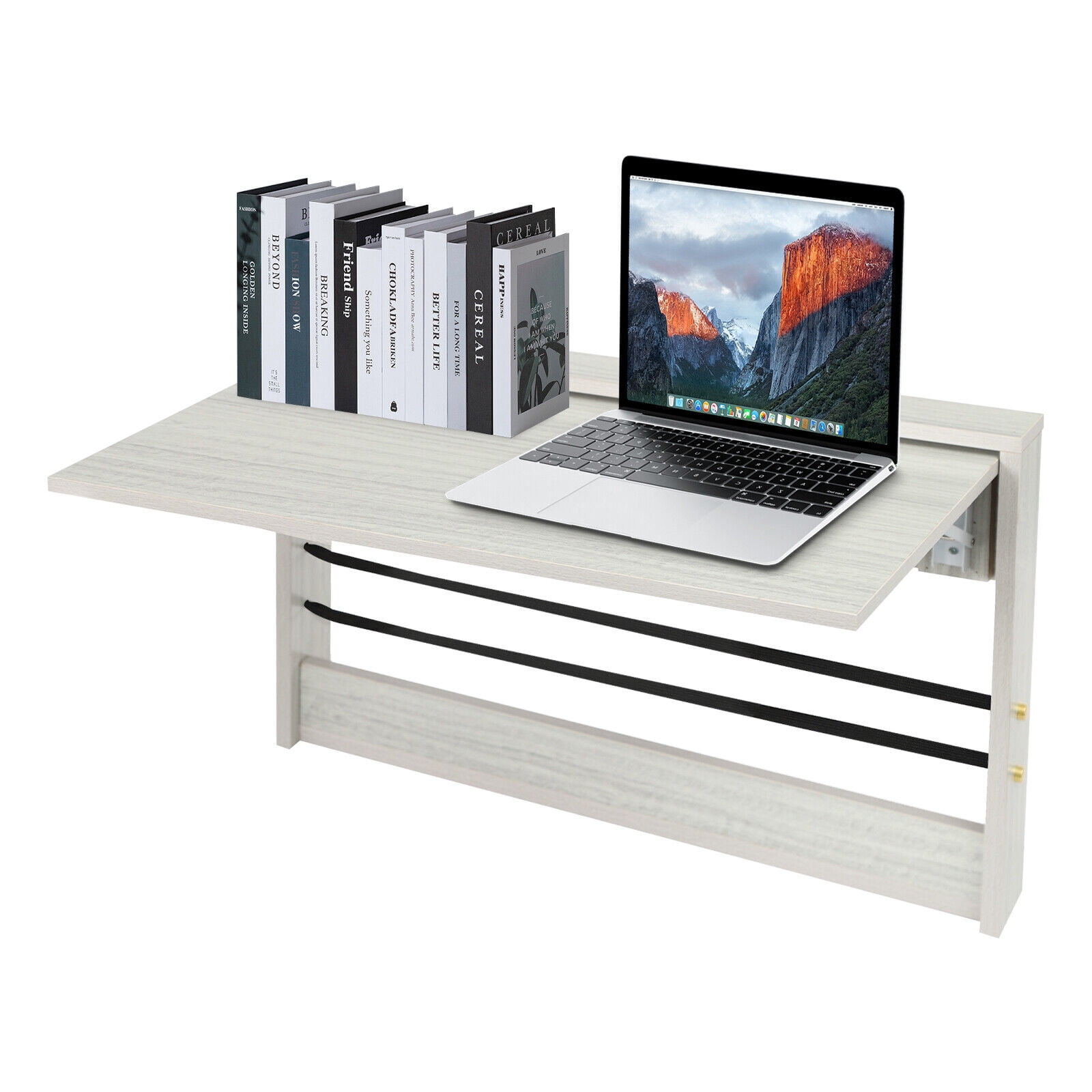 Wall Mounted Folding Wall Table, Light Gray Fold Down Table For ...