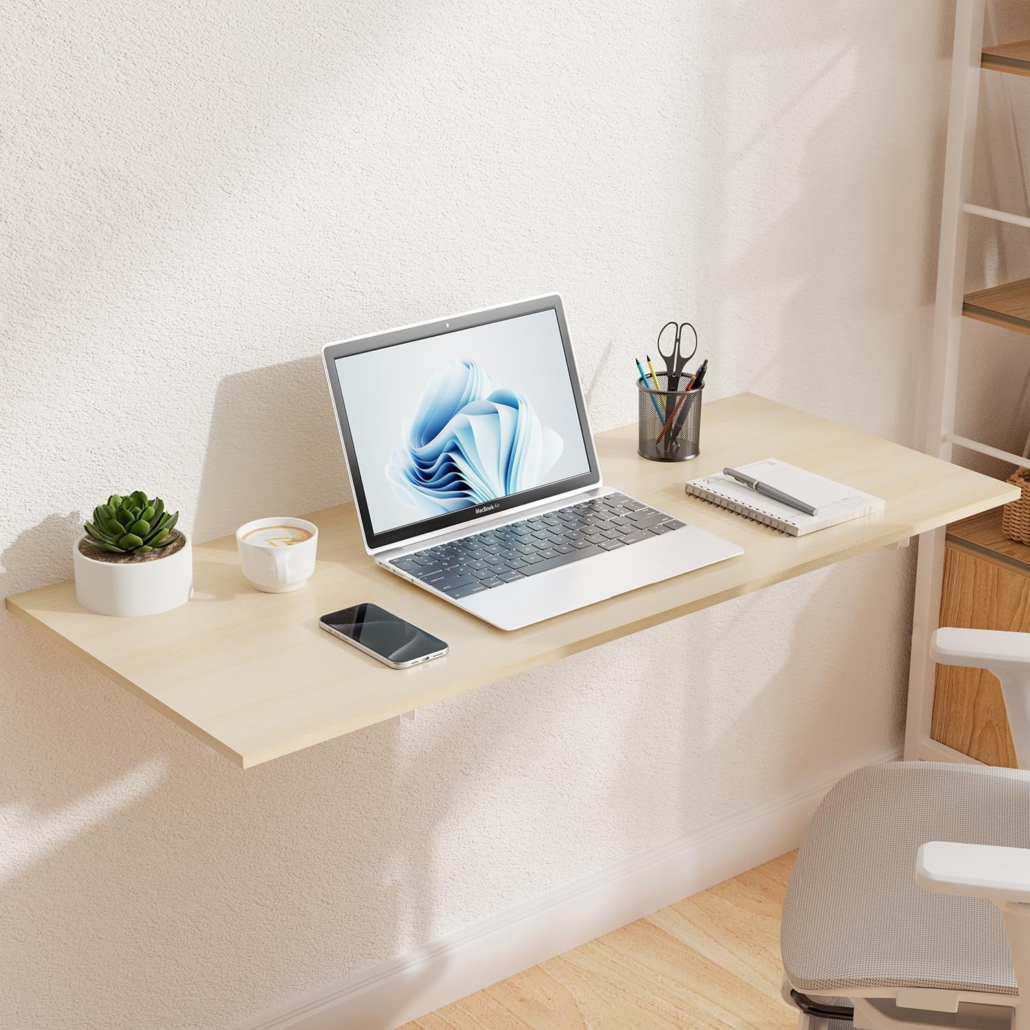 Wall Mounted Folding Work Table, Floating Laundry Folding Table with ...