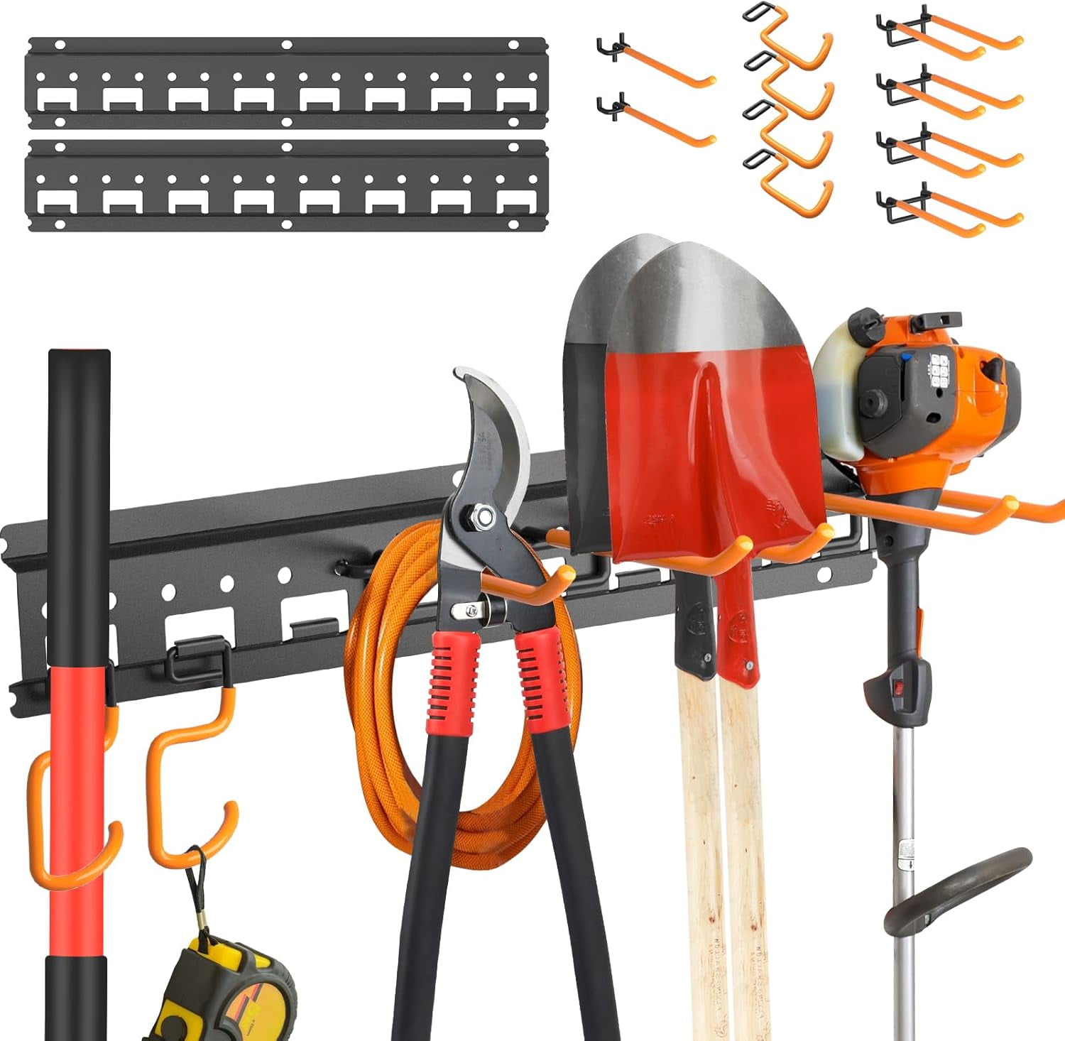 ‌Wall-Mounted Garage Tool Organizer - 32" Adjustable Pegboard Hanger ...
