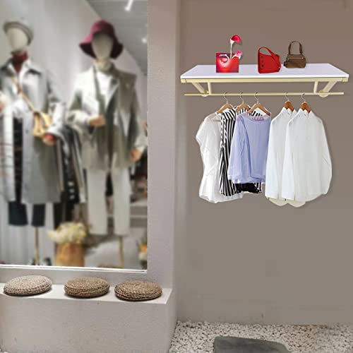 Wall Mounted Garment Rack, Space-Saving Display Hanging Clothes Rack ...