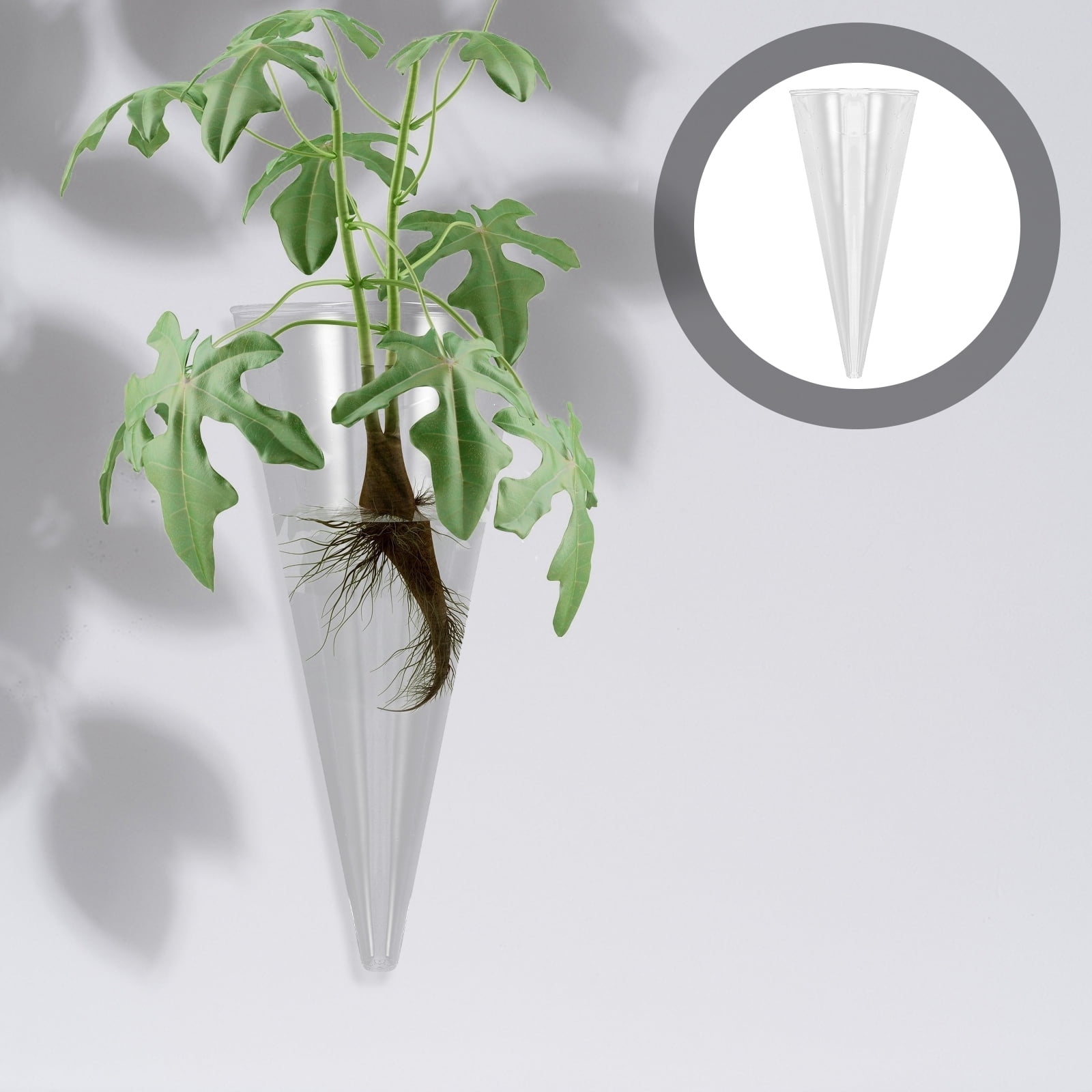 PENIKOKO Hydroponic Planter Vase Cone Shaped Glass Transparent 1Set 3 ...