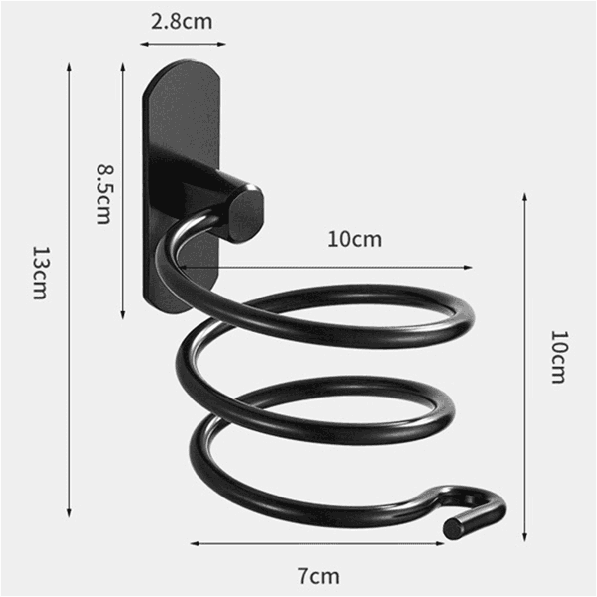 Wall Mounted Hair Dryer Holder Spiral Care Tools Hanging Rack Organizer ...