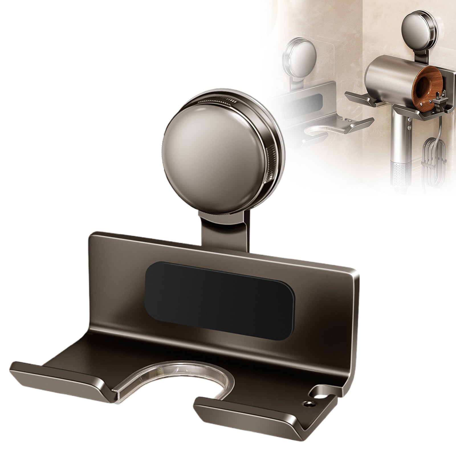 Wall Mounted Hair Dryer Holder With Suction Cup No Drill Bathroom ...