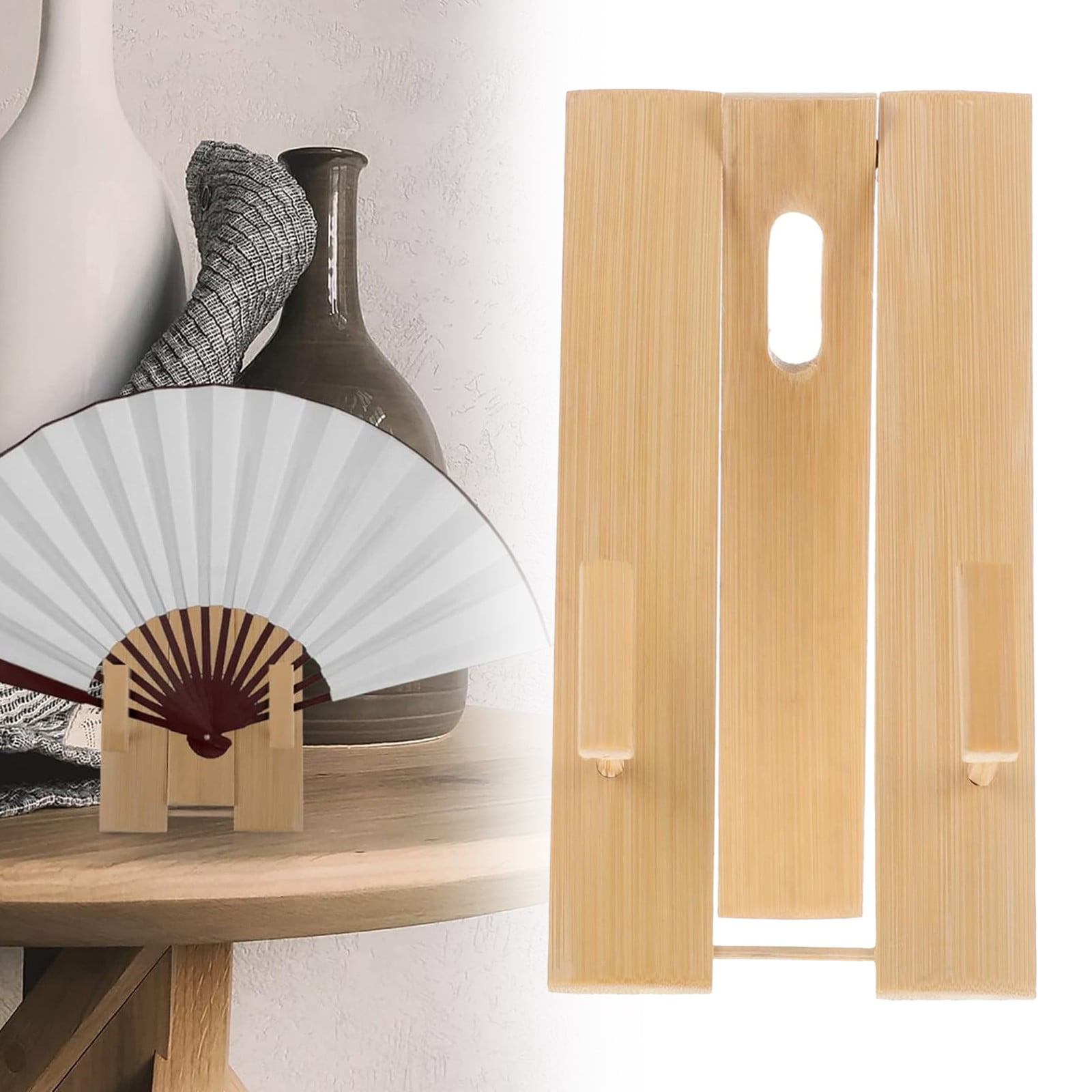 Wall Mounted Hand Fan Display Rack, Wooden Fan Holder Bracket for ...