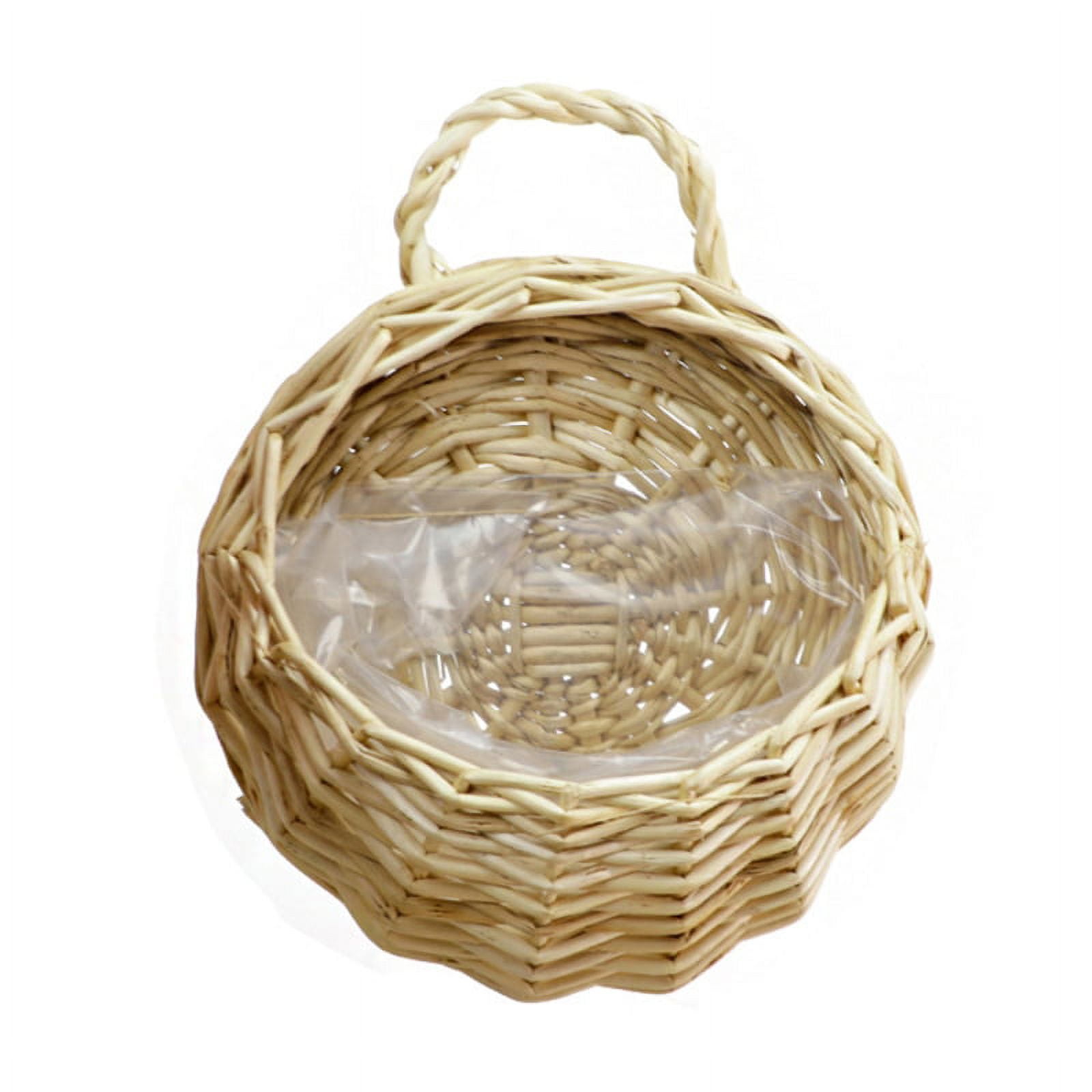 Wall Mounted Handmade Rattan Flower Basket Woven Rattan Vase for Dried ...