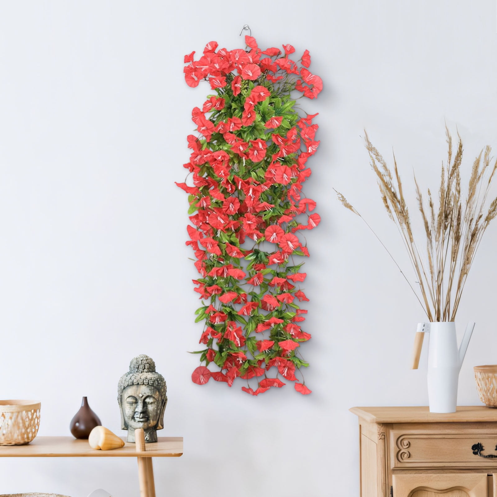 Wall Mounted Hanging Basket with 85cm Sturdy Rod, 12 Flower Vines ...