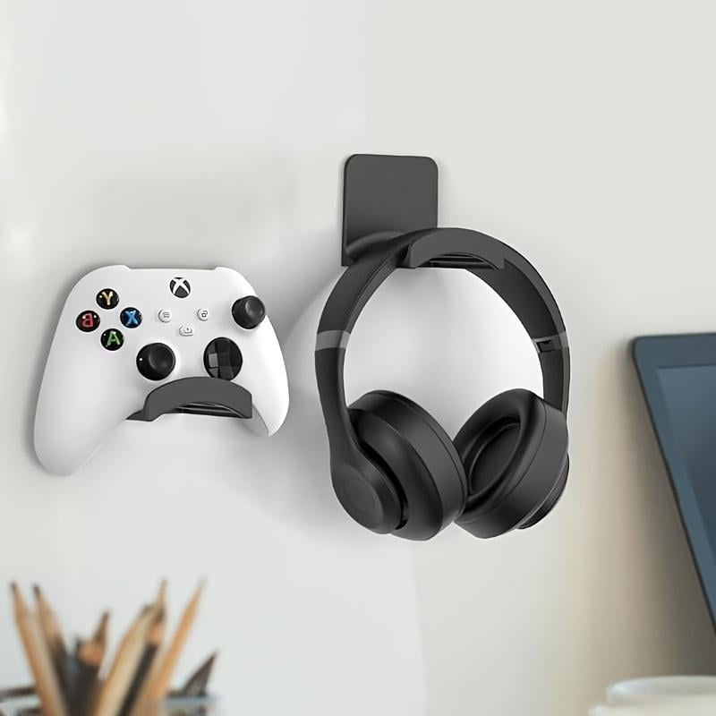 Wall Mounted Headphone Holder, 4 Counts Punch Free Headphone Holder ...