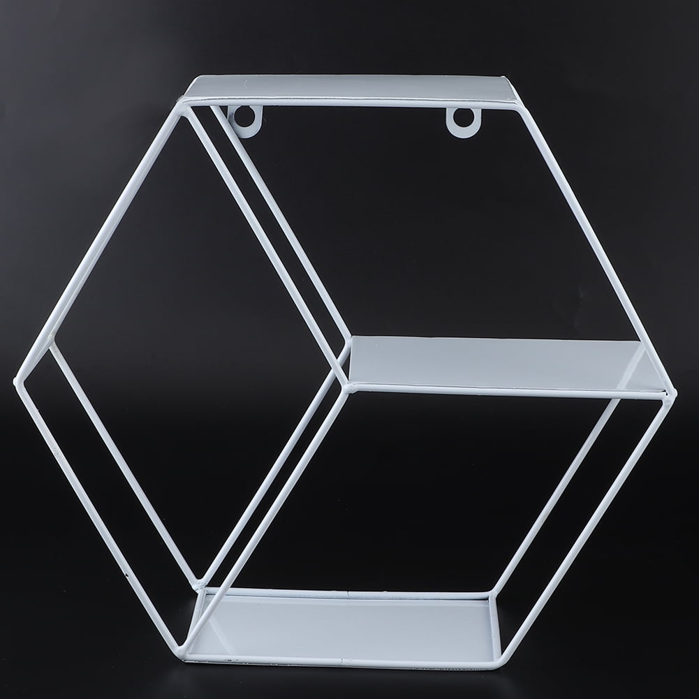 Wall Mounted Hexagonal Display Shelves Storage Rack Home Office ...