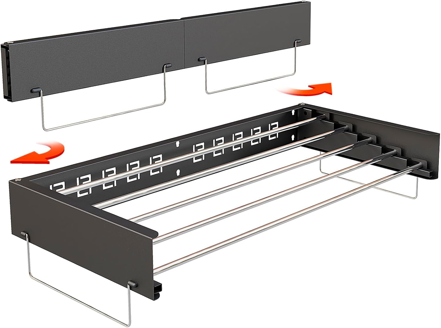 Wall Mounted Hidden Laundry Drying Rack - Pull Out Laundry Wall ...