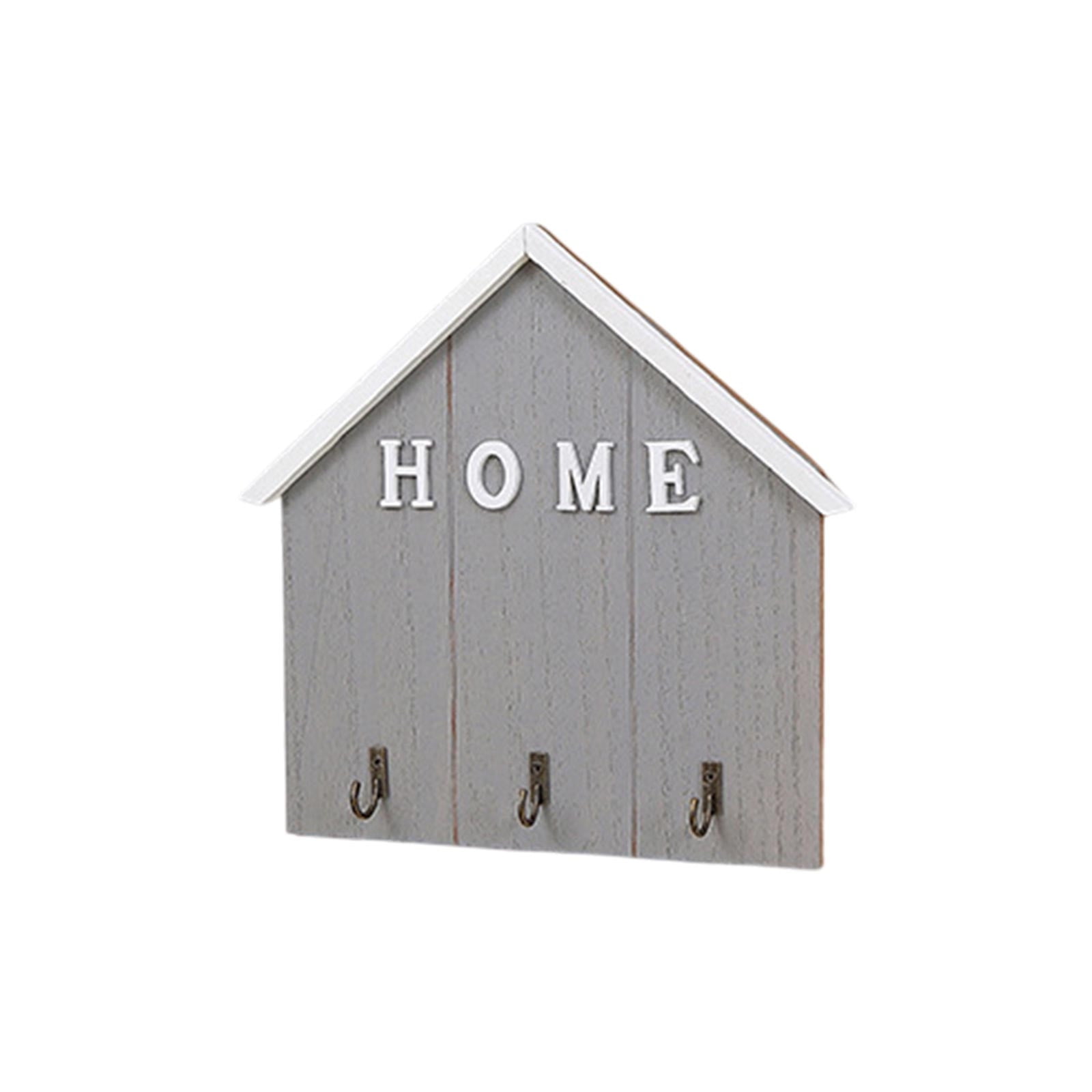 Wall-Mounted House-Shaped Key Rack - Rustic Wood Entryway Organizer ...