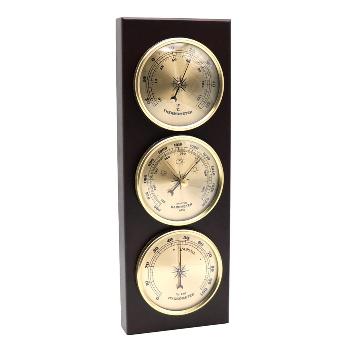 Wall Mounted Household Barometer Thermometer Hygrometer,3 in 1 Wooden ...