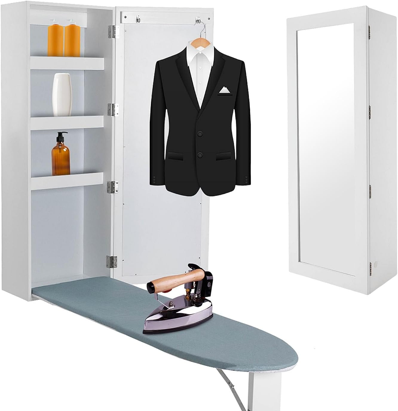 Wall Mounted Ironing Board Cabinet 22Lbs Load Wall Ironing Board with ...