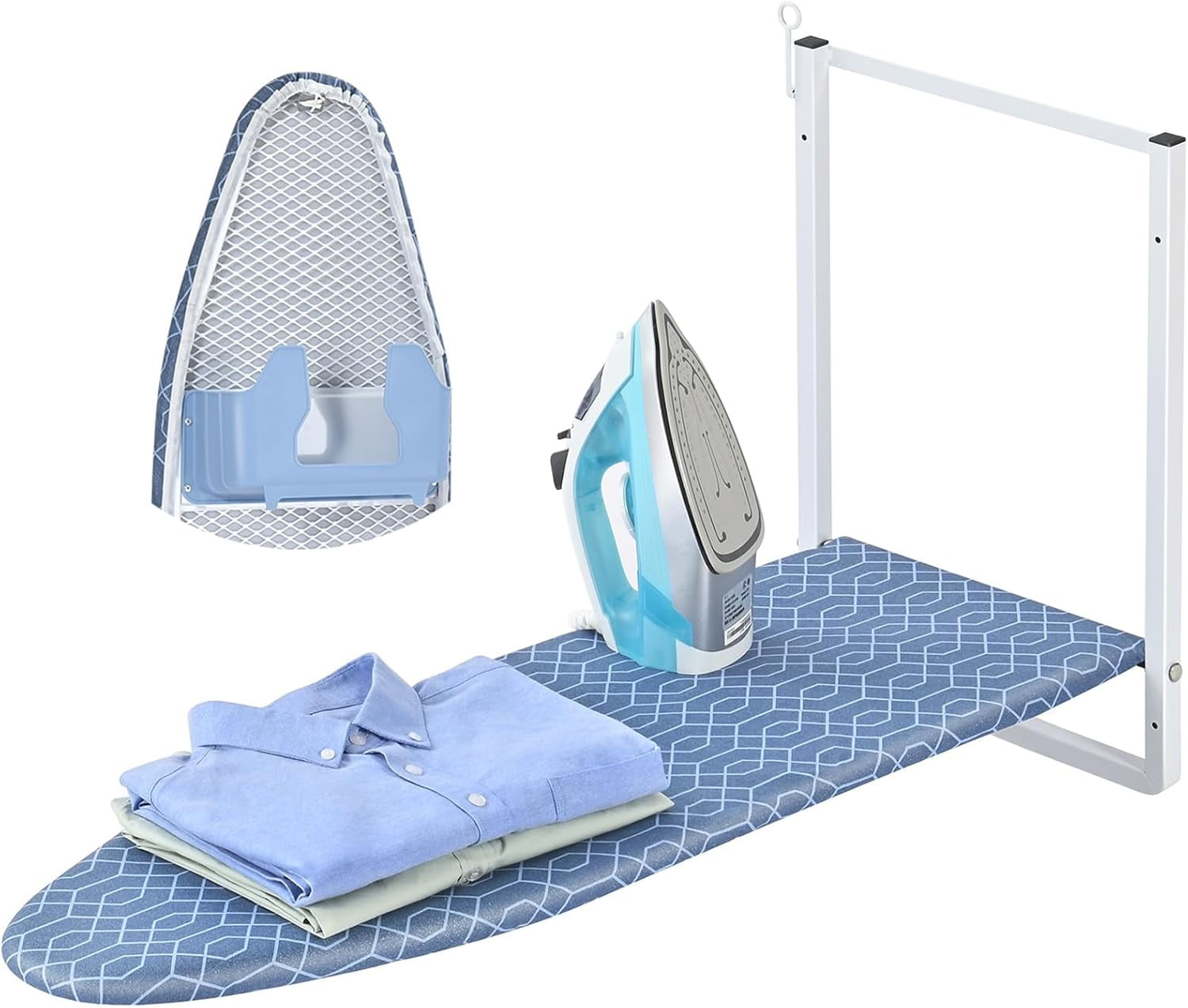 Wall Mounted Ironing Board with Iron Holder, 36" X 12" Foldable Ironing ...