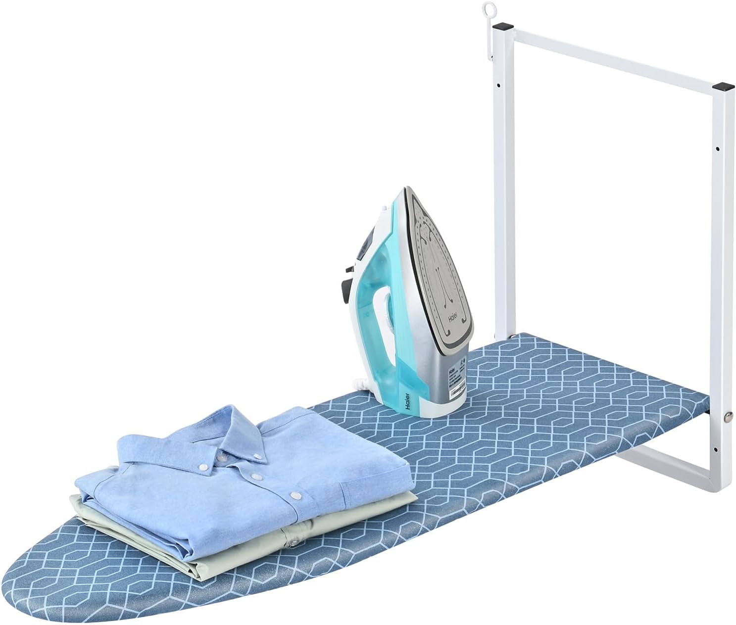 Wall Mounted Ironing Board with Iron Holder, Compact Ironing Board for ...