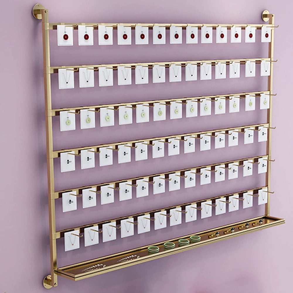 Wall Mounted Jewelry Organizer - Metal Earring Holder with Hooks ...