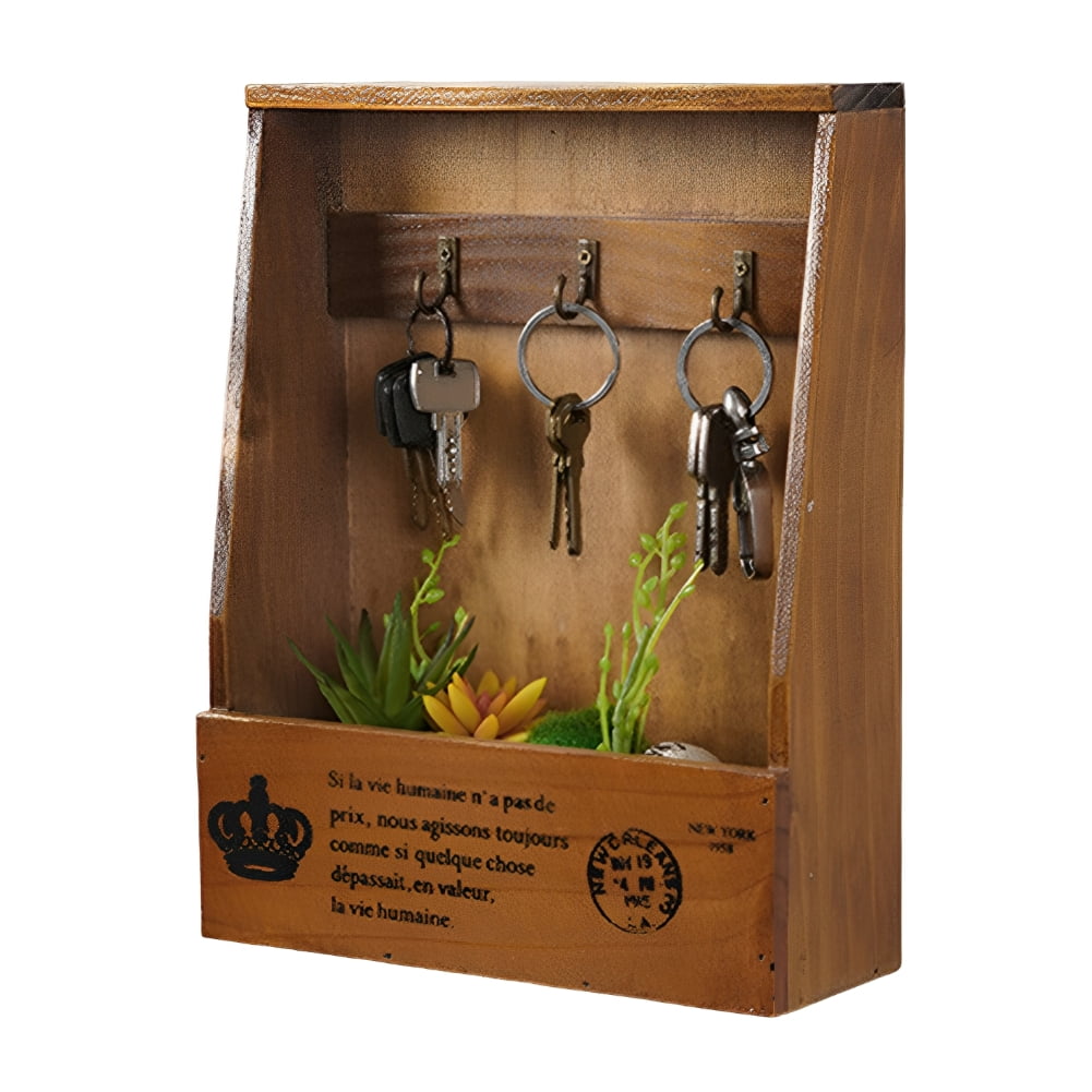 Wall-Mounted Key Organizer Wooden Key Holder for Wall Key Cabinet Key ...