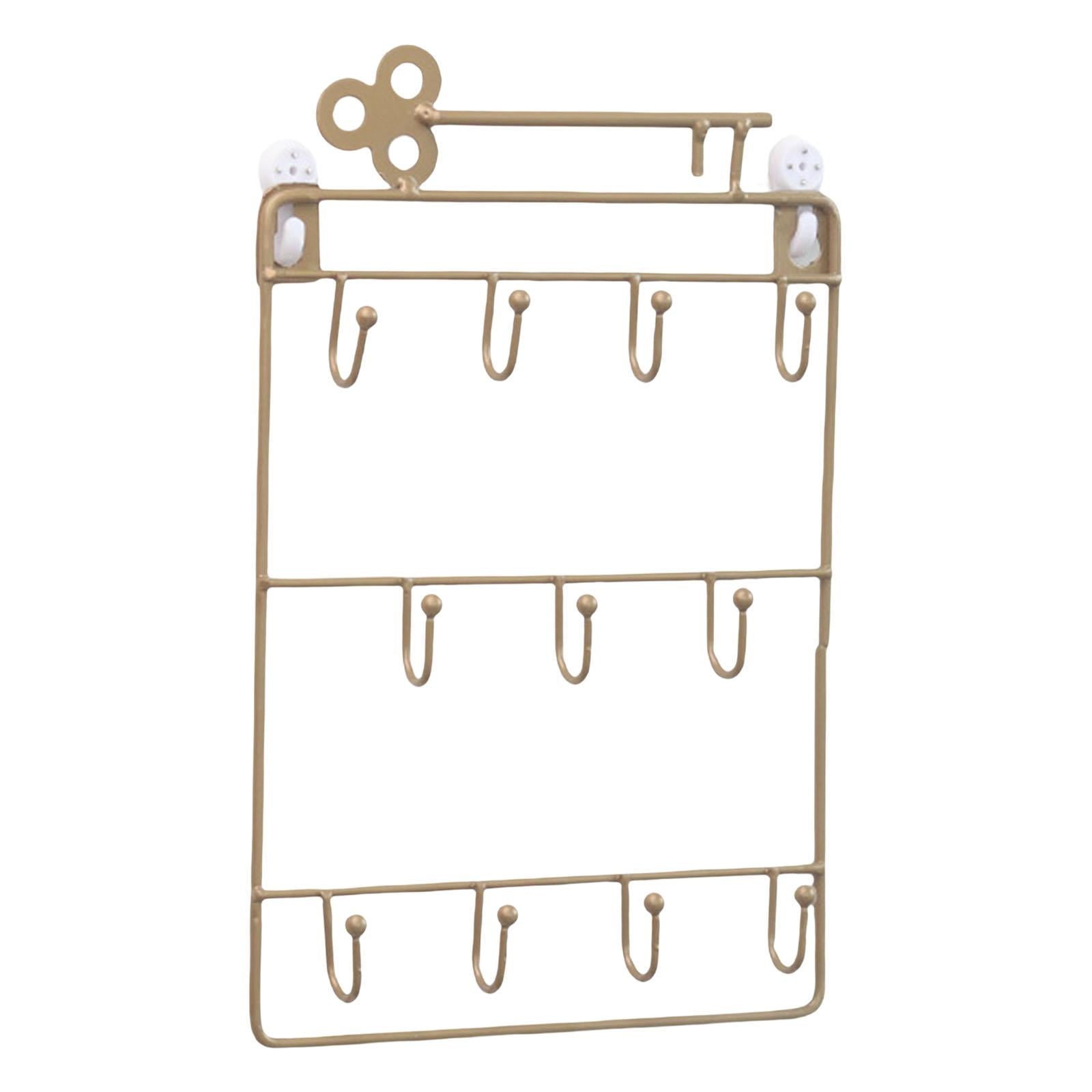 Wall Mounted Key Rack Holder with 11 Hooks Leashes Work Card Bedroom ...