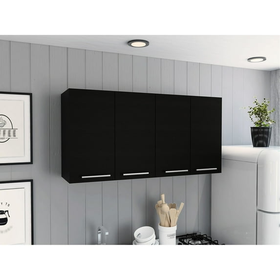 Wall-Mounted Kitchen Cabinet | Double Storage and 4-Door Design ...