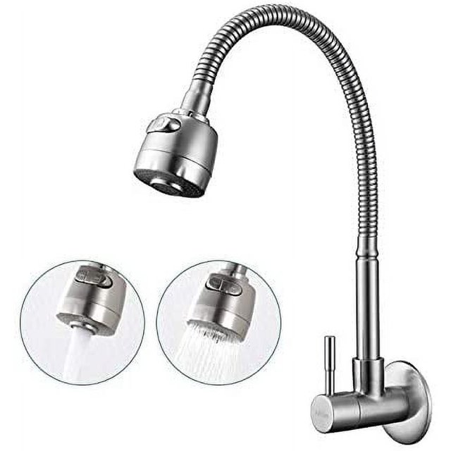 Wall-Mounted Kitchen Faucet 360° Rotatable With Functions Kitchen Sink ...