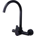 Wall Mounted Kitchen Faucet Black Sink Faucet Stainless Steel Hot Water ...