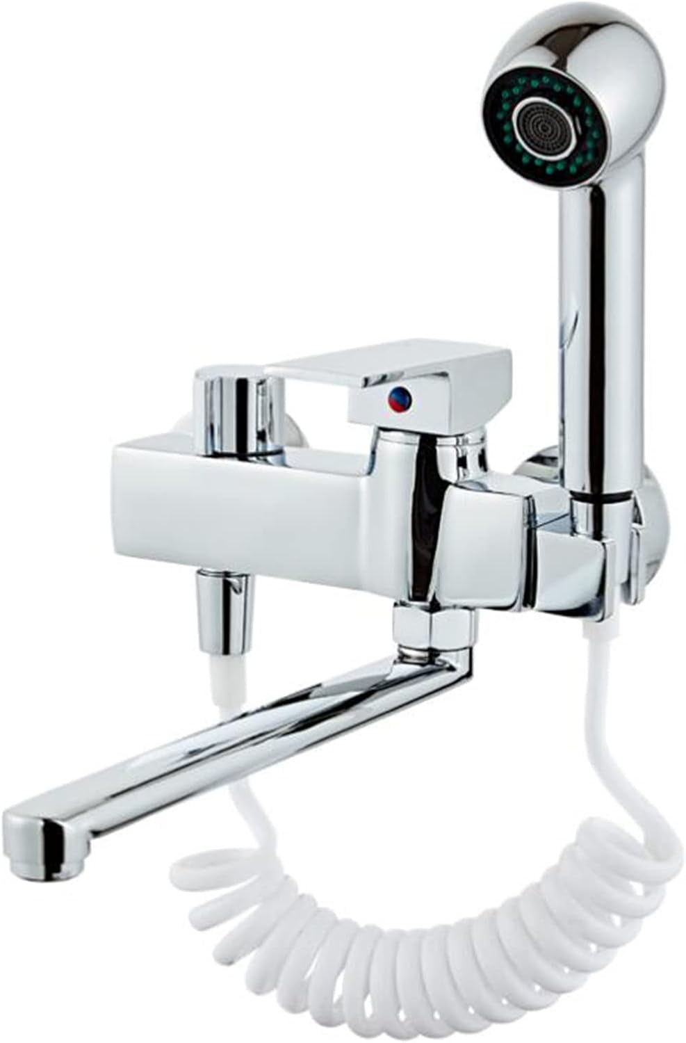 Wall Mounted Kitchen Faucet Brass Hot and Cold Water Single Hole Swivel ...