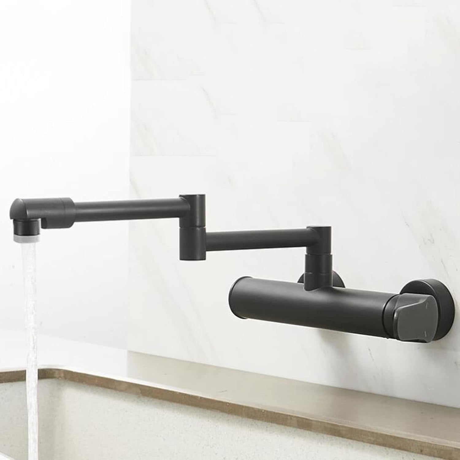 Wall Mounted Kitchen Faucet Brass Rotatable Telescopic Folding Kitchen ...