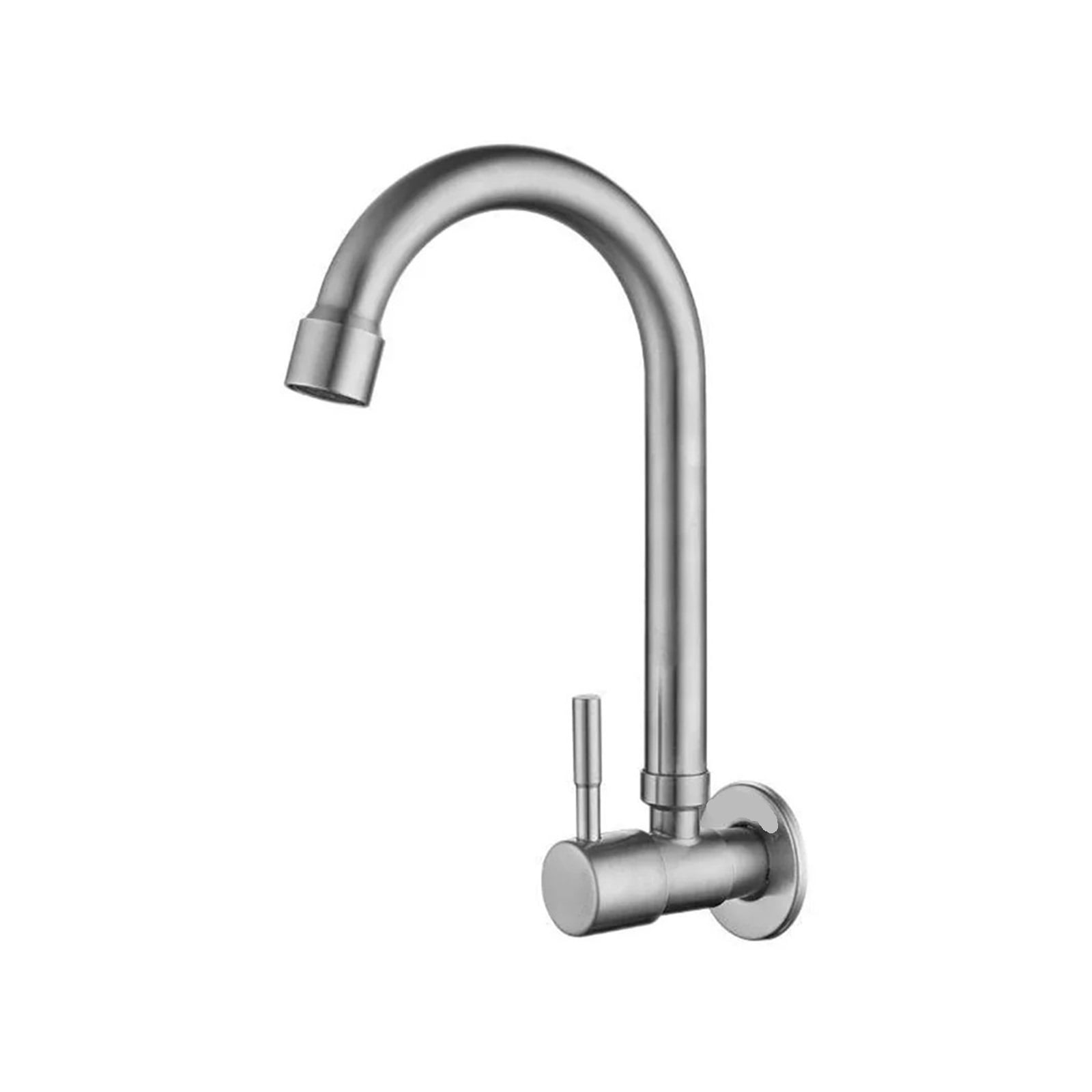 Wall Mounted Kitchen Faucet Single Cold Rotation Tap 304 Stainless ...