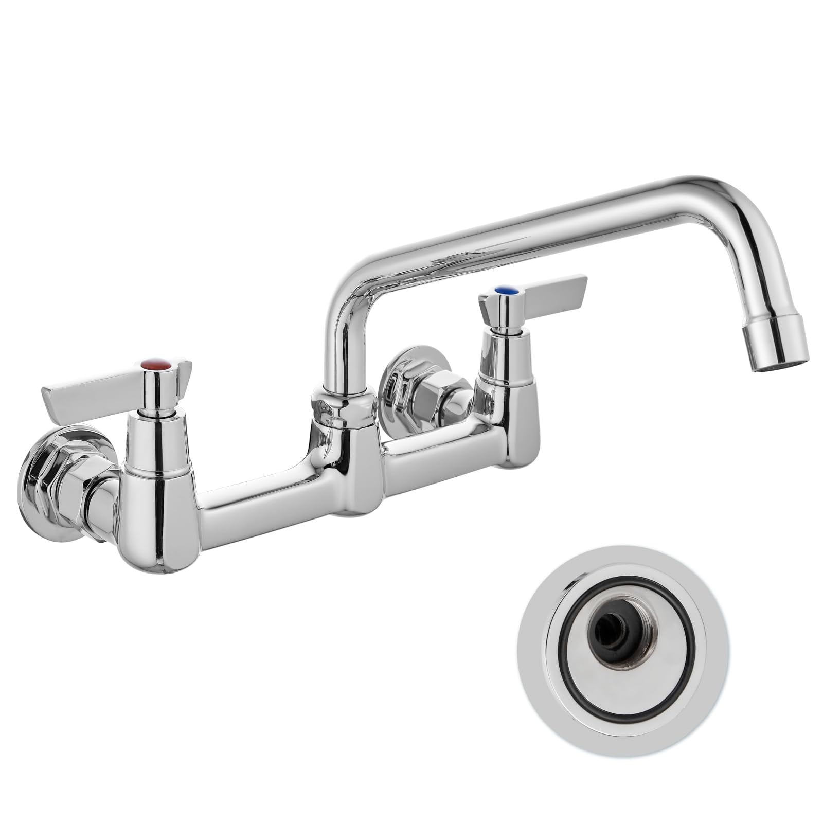 Wall Mounted Kitchen Sink Faucet 8 Inch Center Commercial Kitchen ...