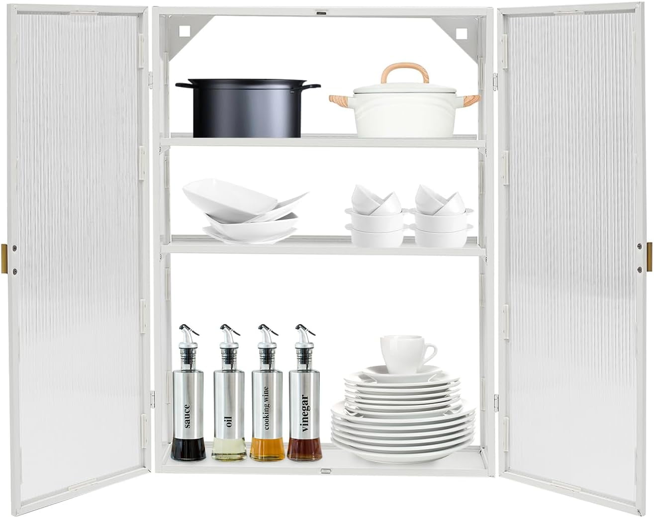 Wall Mounted Kitchen Storage Cabinet, Double Door Sideboard Buffet ...