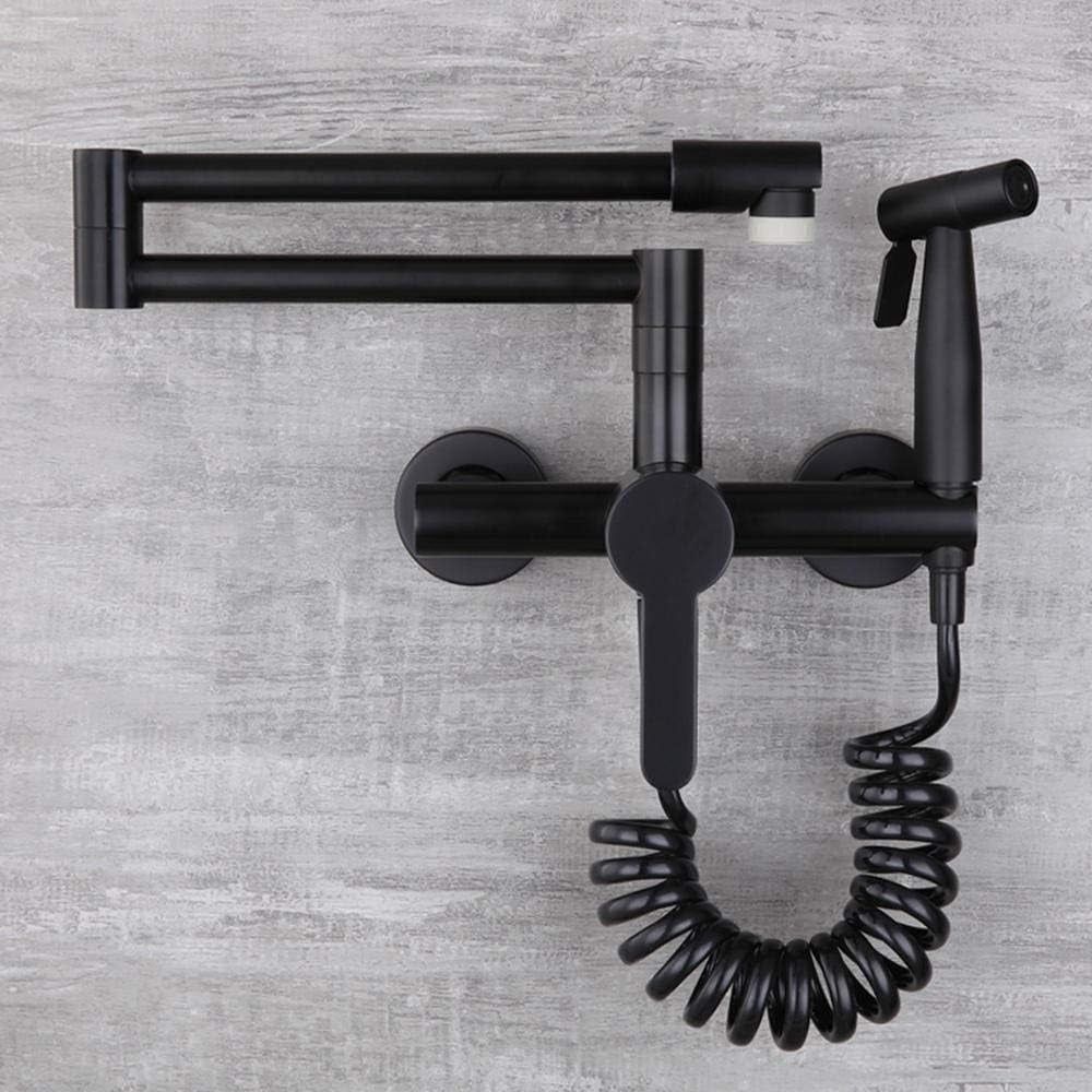 Wall Mounted Kitchen Tap Kitchen Faucet, 2 Modes, Hot and Cold Rotating ...